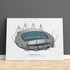 Manchester City Print Etihad Stadium Man City Poster Man City Stadium ...