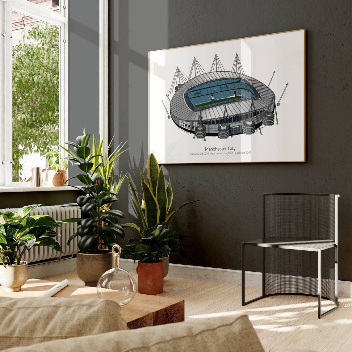 Manchester City Print Etihad Stadium Man City Poster Man City Stadium ...