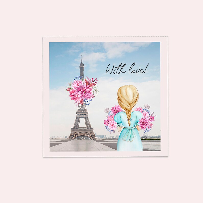 Watercolor Clipart Paris, French Style, Eiffel Tower, Floral Clipart ...