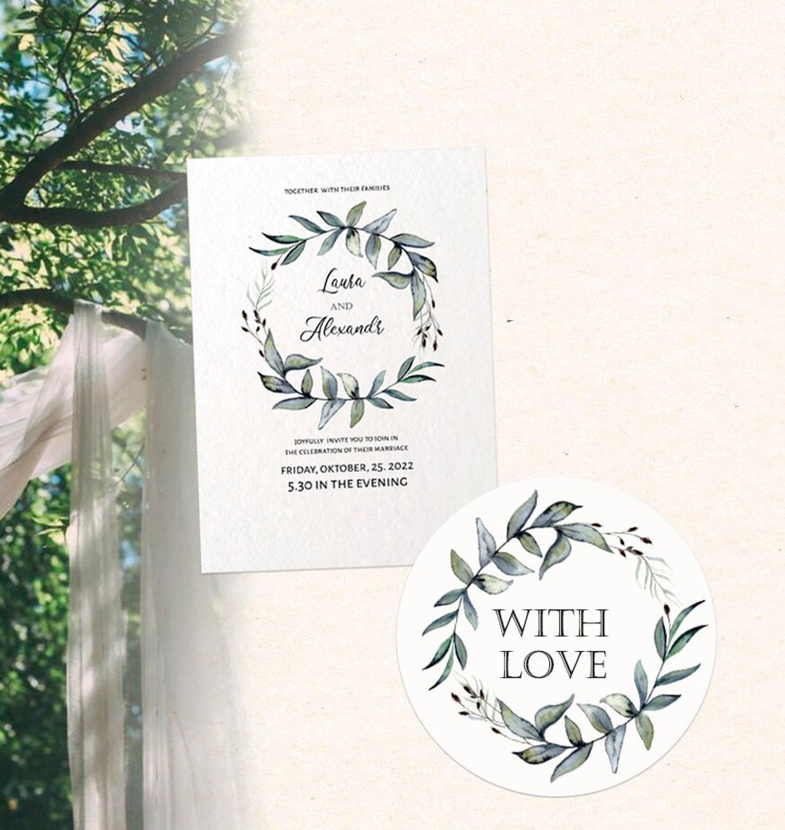 Boho Watercolor Floral Wreath. Forest Wedding. Logo Digital Clipart PNG ...