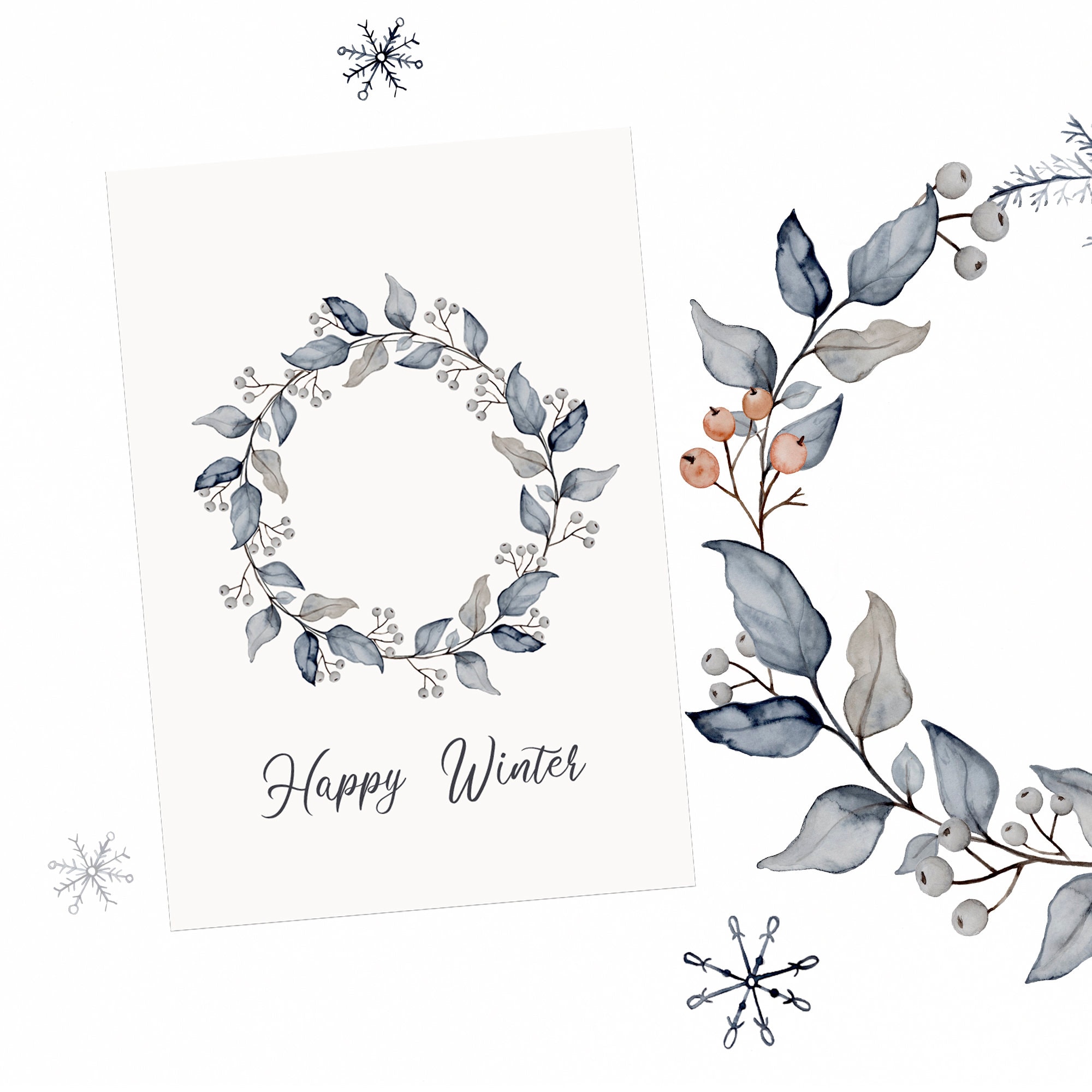 Watercolor Winter Clipart Christmas Decorations PNG Holidays - Etsy