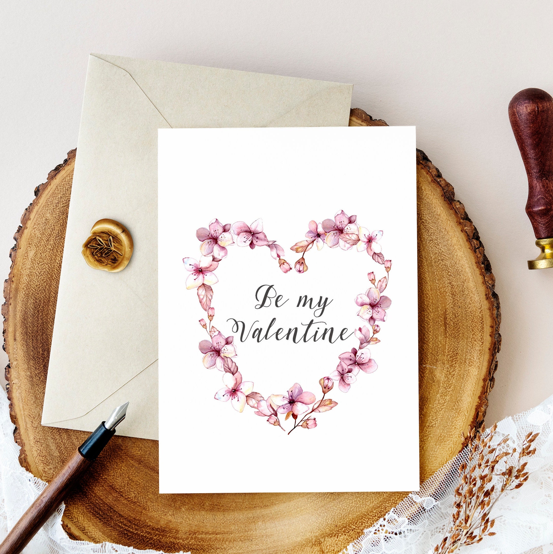 Valentines Day Watercolor Clipart, Floral Pink Heart Png - Etsy