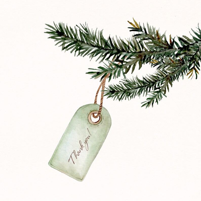 Vintage Watercolor Christmas Clipart. Winter Clipart, Holly Christmas ...