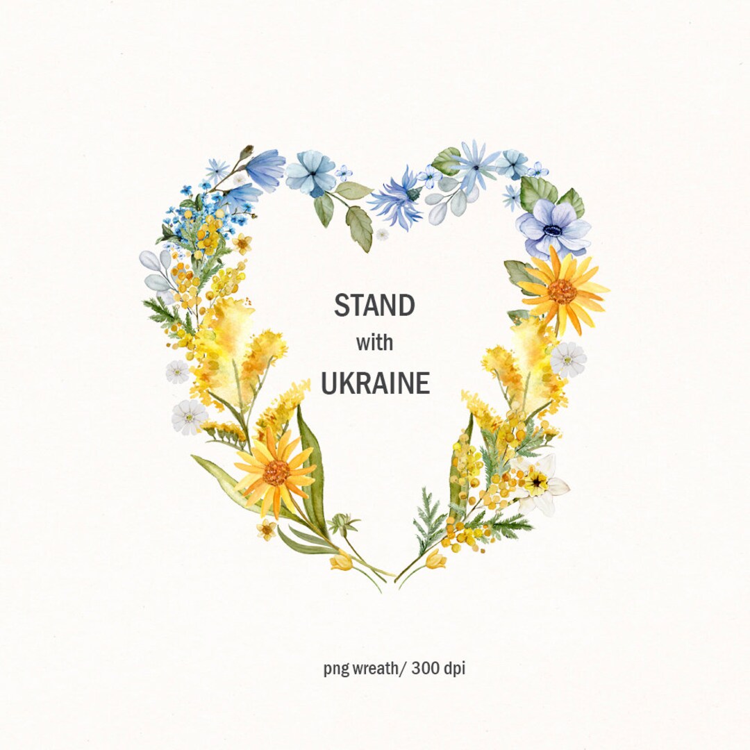 Ukraine Floral Png Clipart. Ukraine Watercolor PNG, Pray for Peace - Etsy