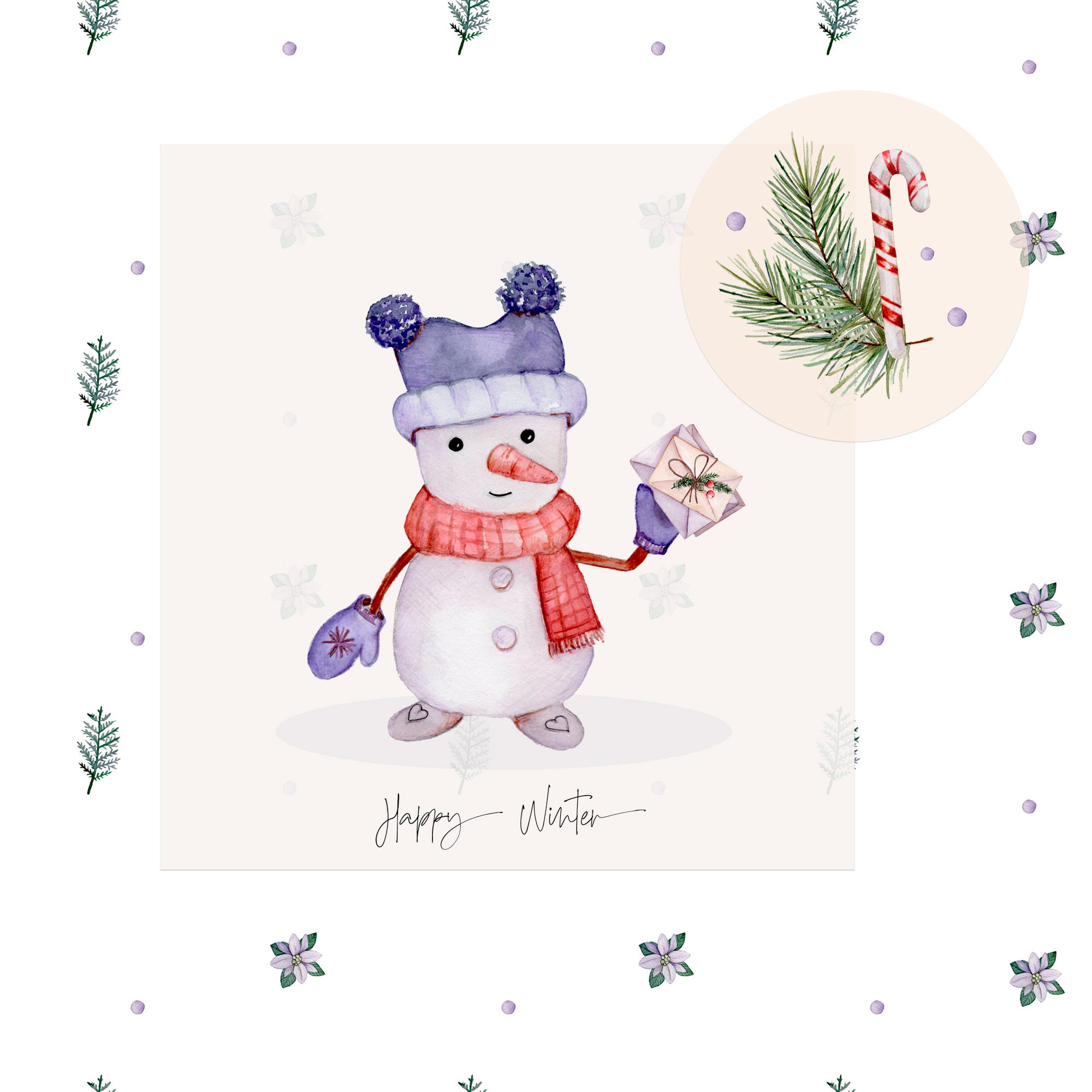 Watercolor Winter Clipart. Christmas Holiday. Funny Christmas - Etsy