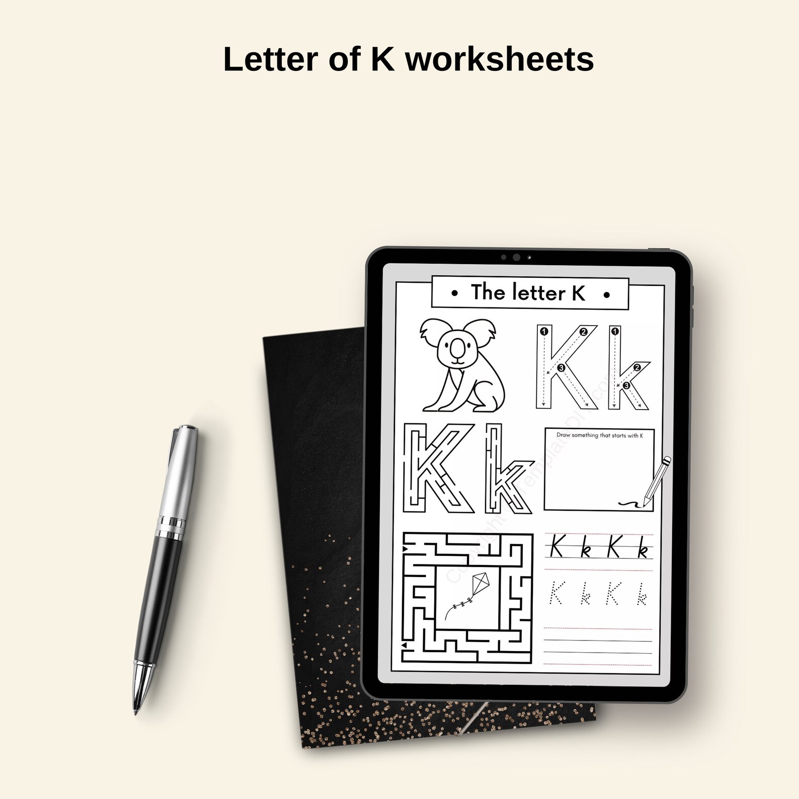 Letter K Worksheets Blank Printable Template in PDF & Word - Etsy