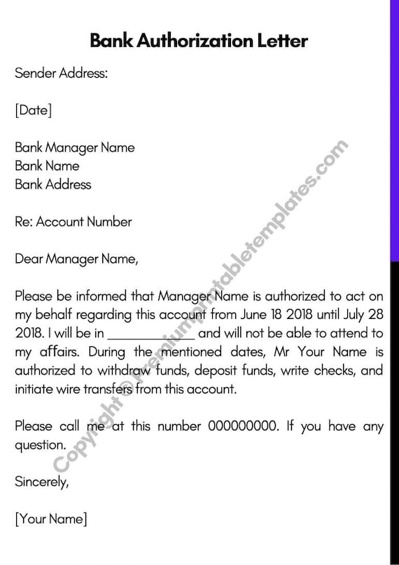 Letter Of Authorization Template