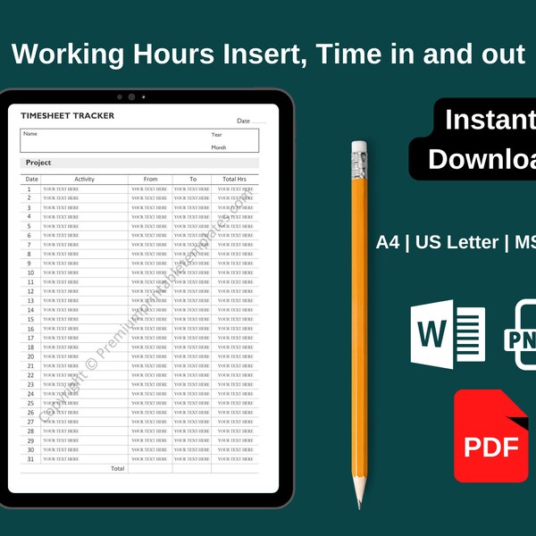 Work From Home Timesheet - Etsy