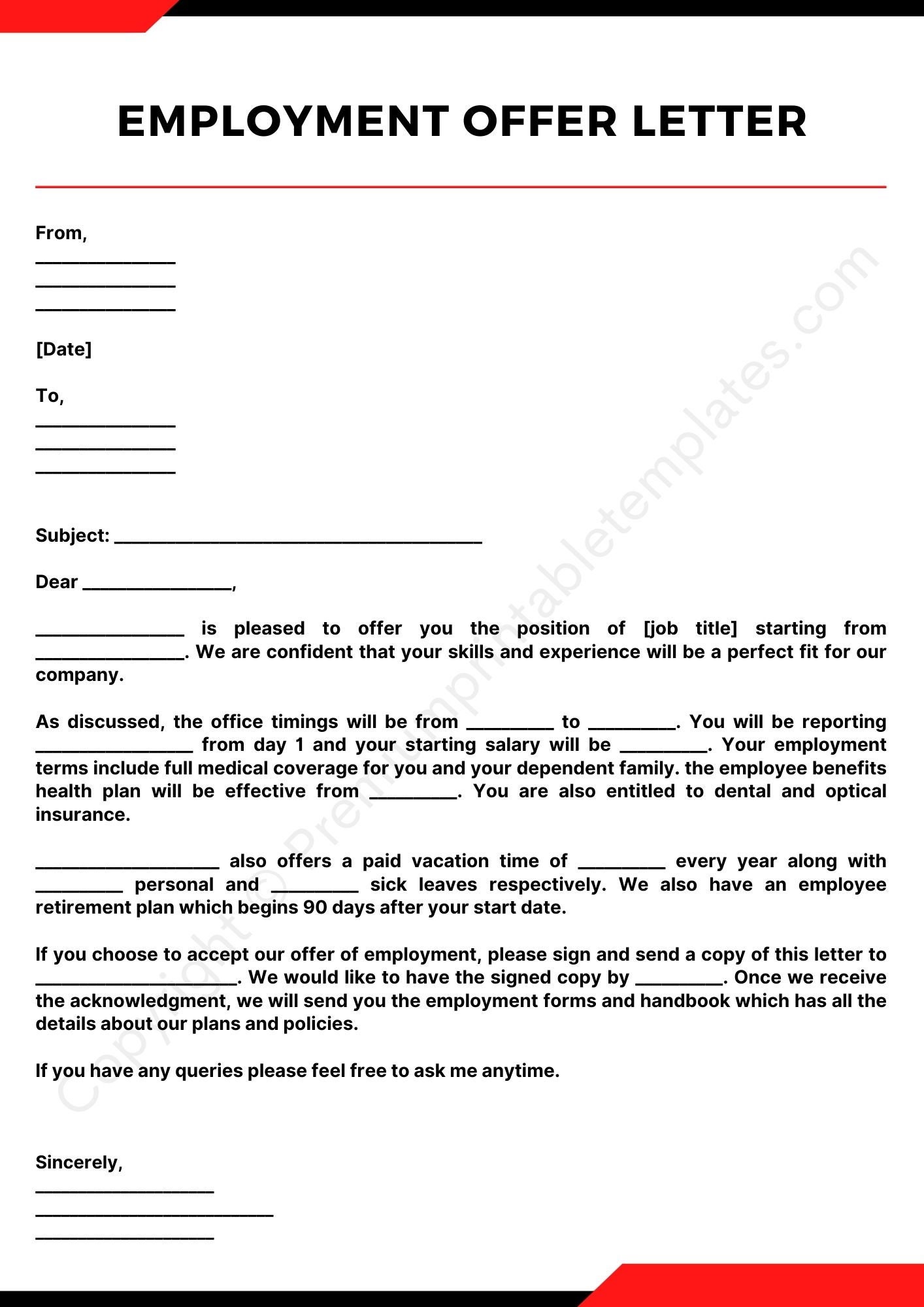 Employment Offer Letter Pack of 5 Canva Template - Etsy Polska