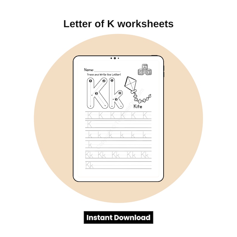 Letter K Worksheets Blank Printable Template in PDF & Word - Etsy
