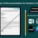 Letter of Recommendation for Student Editable & PDF Canva Template - Etsy