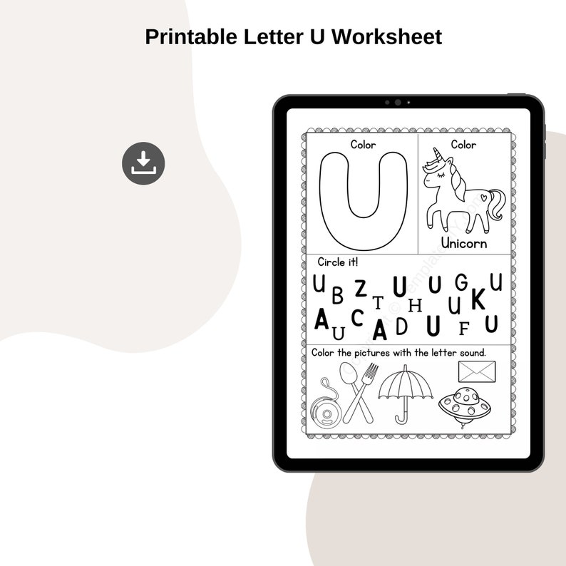 Letter U Worksheets Blank Printable Template in PDF & Word - Etsy
