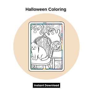 Halloween Coloring Pages for Teens Printable Template in PDF - Etsy