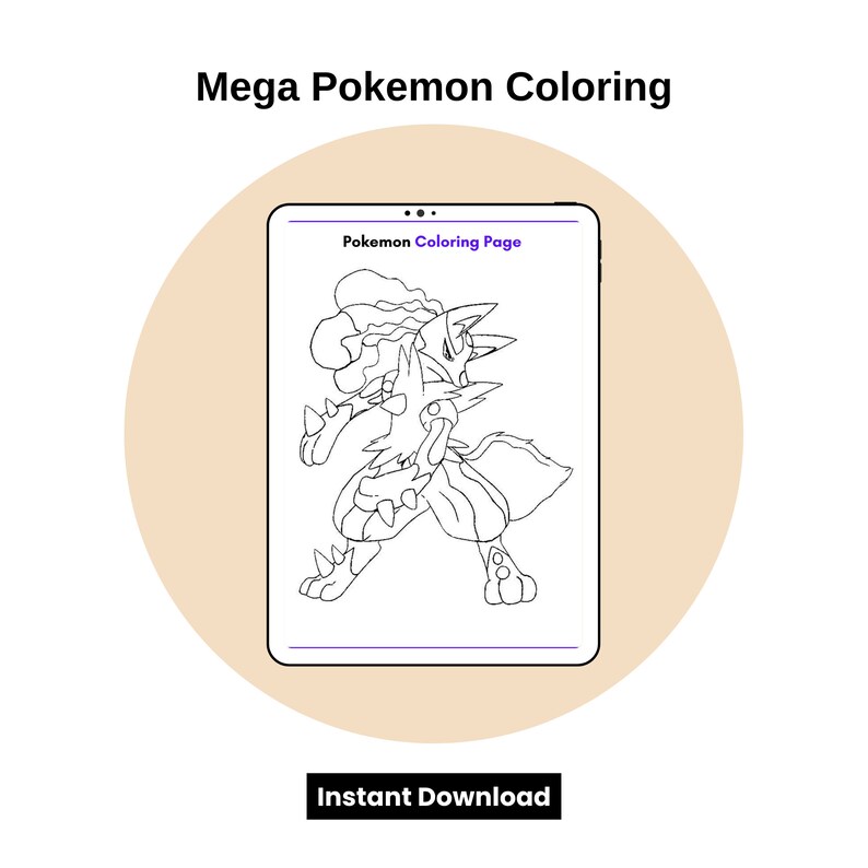 Printable Mega Pokemon Coloring Pages in PDF - Etsy