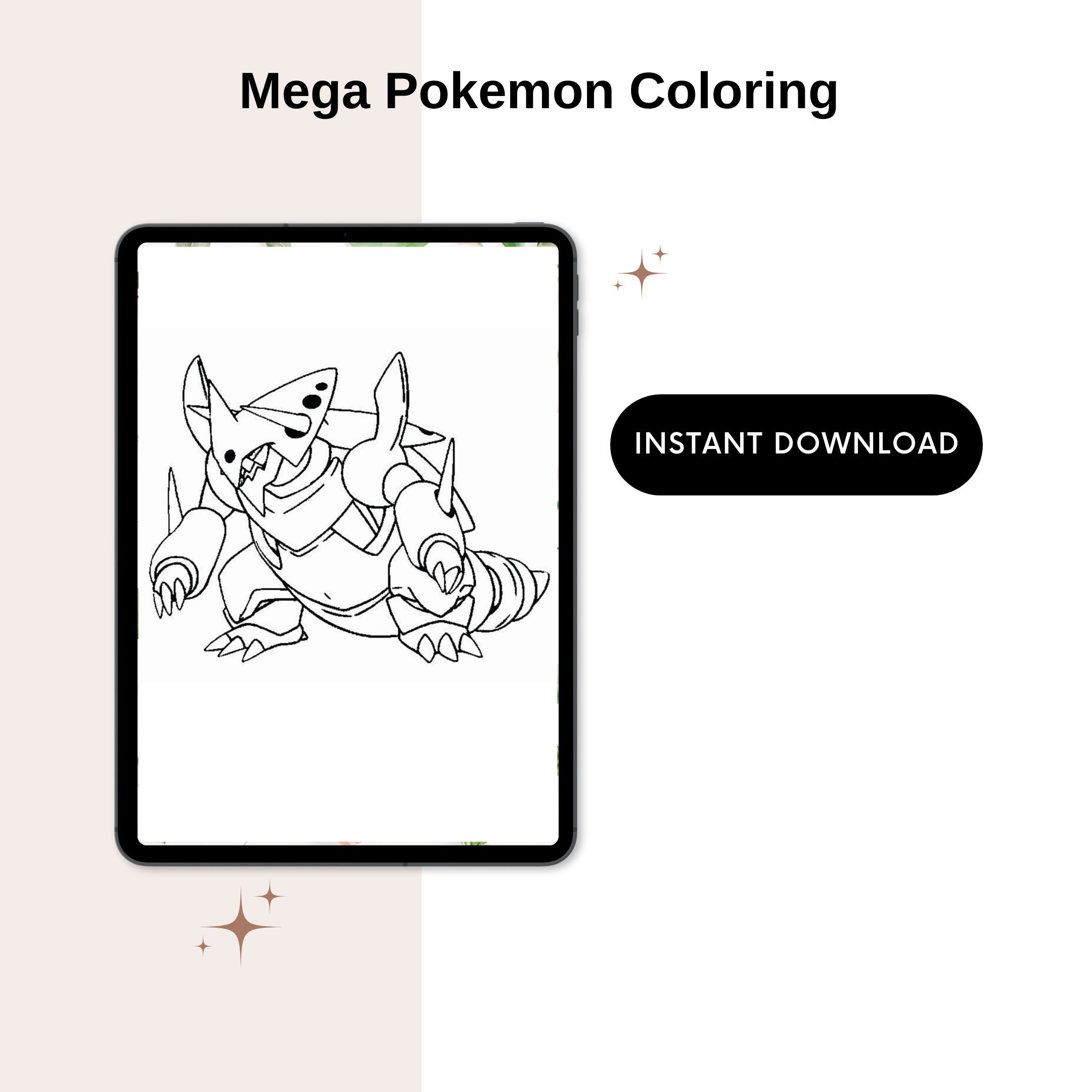 Printable Mega Pokemon Coloring Pages in PDF - Etsy