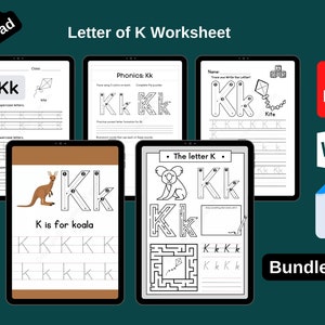 Letter K Worksheets Blank Printable Template in PDF & Word - Etsy