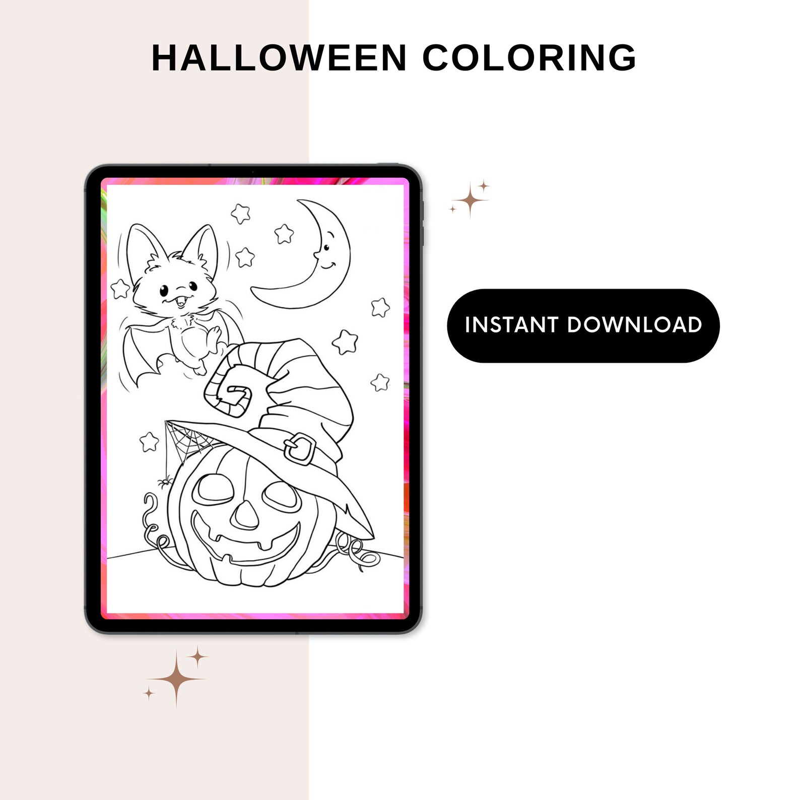 Halloween Coloring Pages for Teens Printable Template in PDF - Etsy