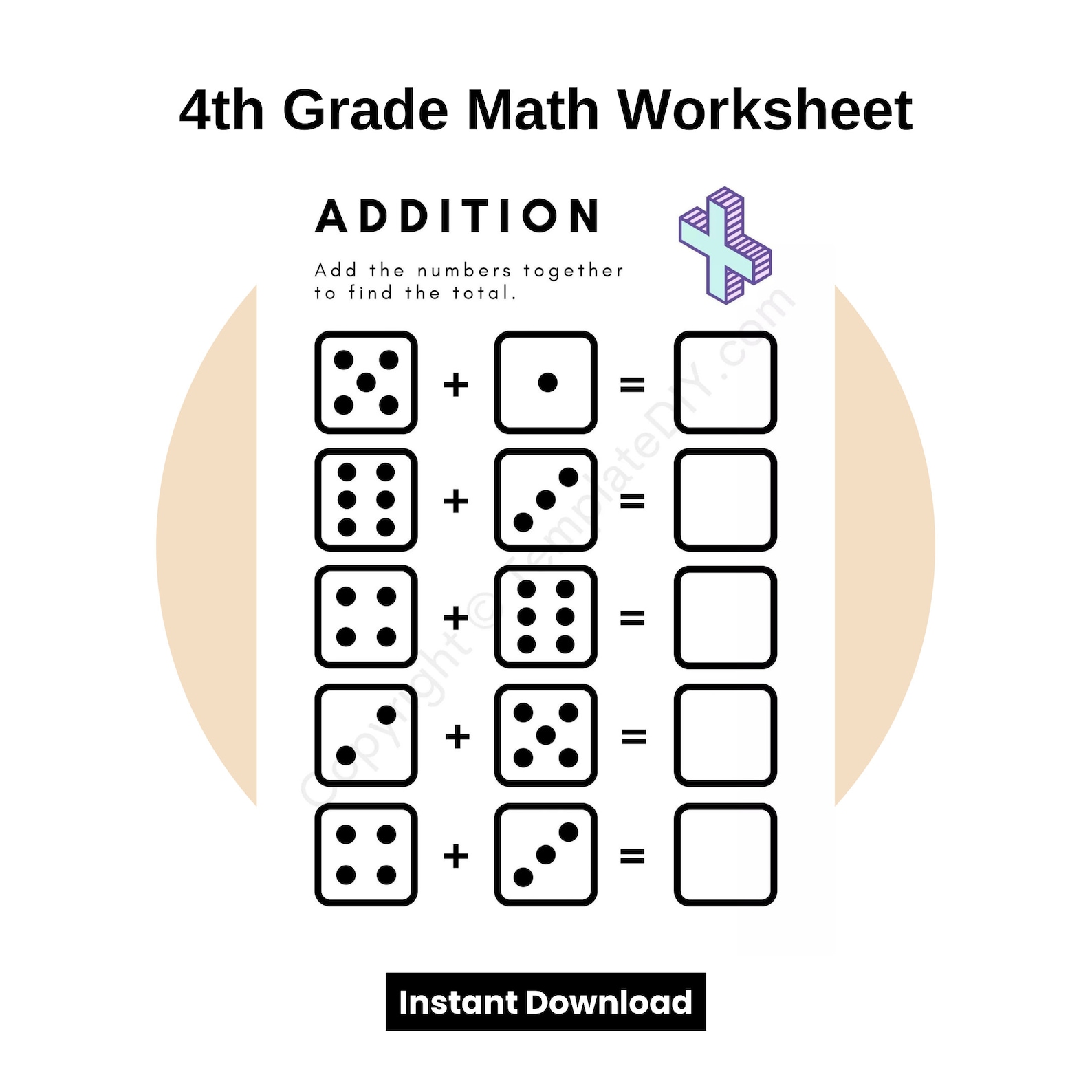 4th Grade Math Worksheets Blank Printable Template In PDF Etsy