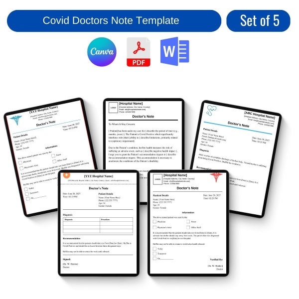 Doctors Note Template - Etsy