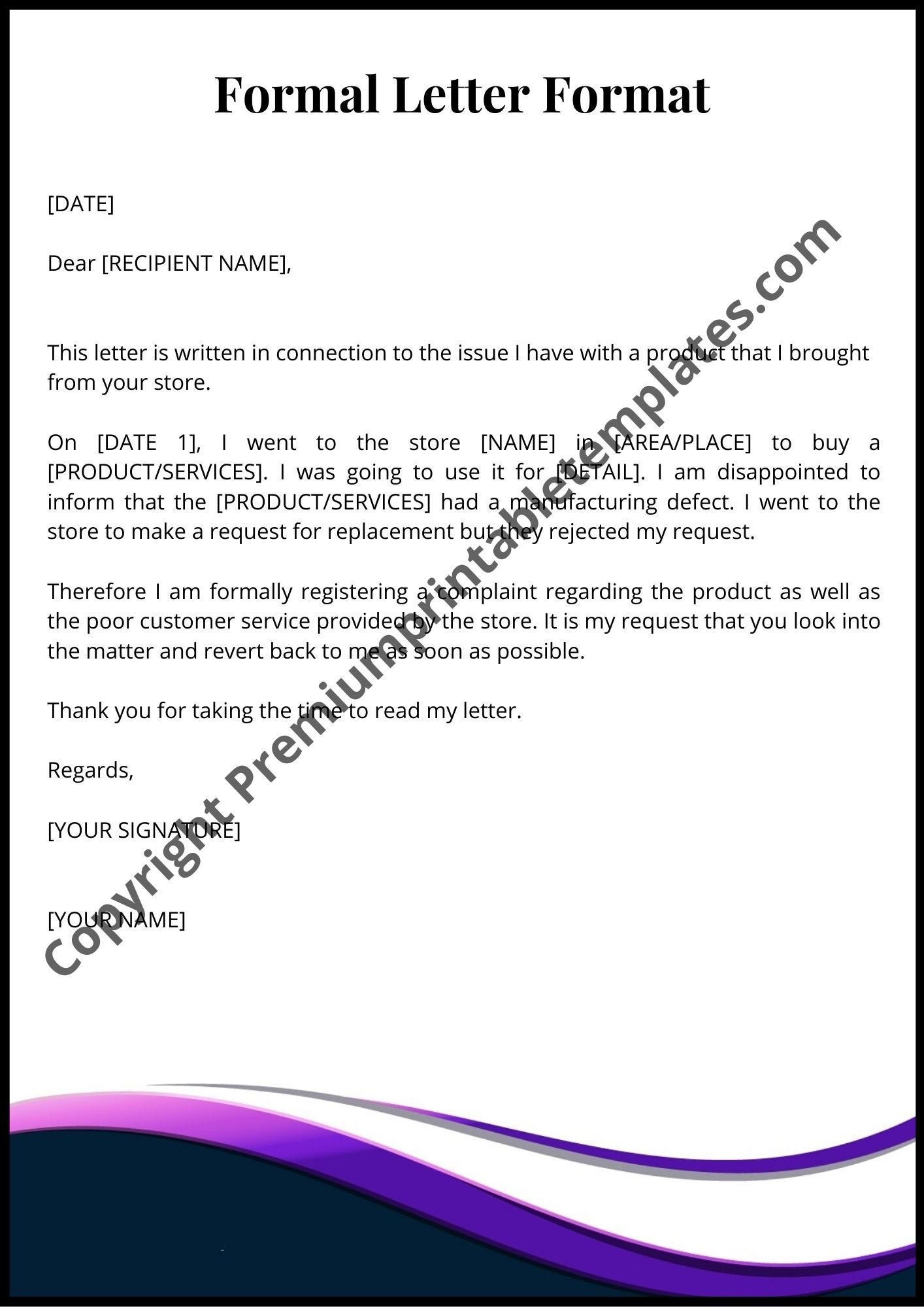 Formal Letter Format Editable PDF Canva Editable Template - Etsy Formal Letter Format Editable PDF Canva Editable Template - Etsy