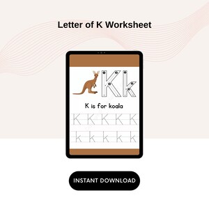Letter K Worksheets Blank Printable Template in PDF & Word - Etsy