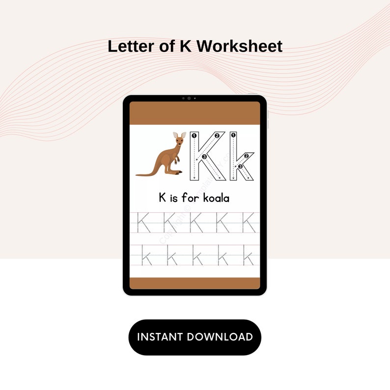 Letter K Worksheets Blank Printable Template in PDF & Word - Etsy