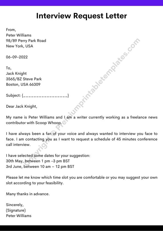 Job Interview Call Letter