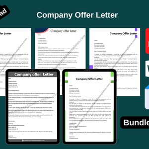 Company Offer Letter Editable PDF pack of 8 - Etsy Canada