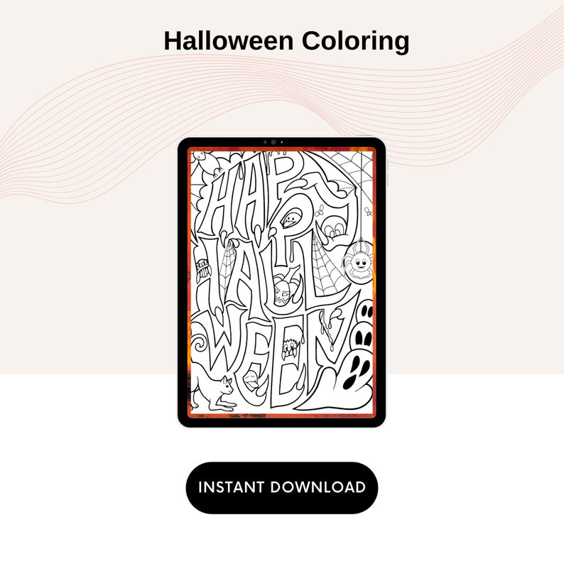Halloween Coloring Pages for Teens Printable Template in PDF - Etsy