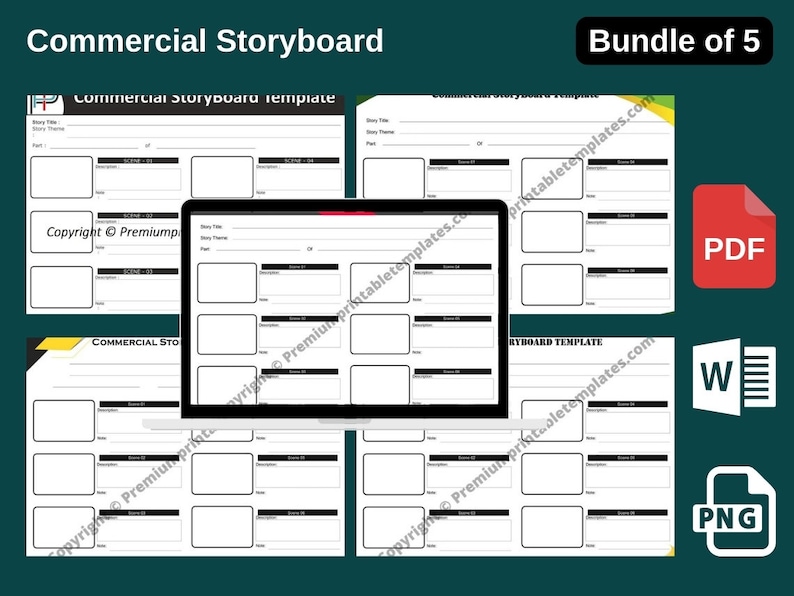 Commercial Storyboard pack of 5 - Etsy