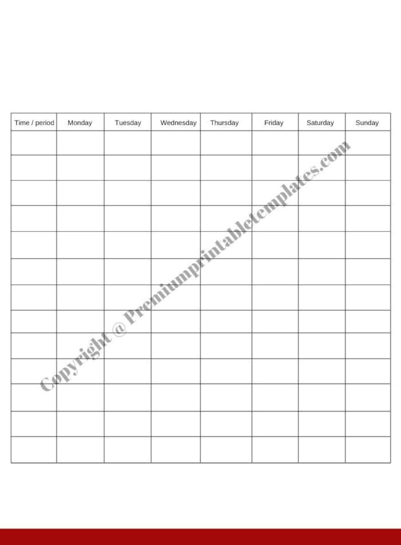 Plantilla de programación semanal en PDF PNG Word y Excel - Etsy México