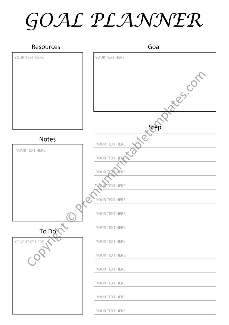 Printable Goal Planner Bundle Printable Goal Planner Minimalist Planner ...