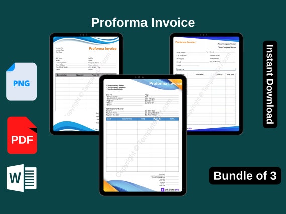 Proforma Invoice Printable Template in PDF & Word - Etsy