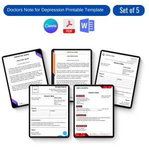 Doctors Note for Depression Template Printable in PDF & Word - Etsy