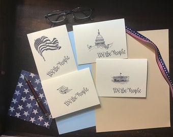 U.S. Constitution & American Flag Cards Envelopes America - Etsy