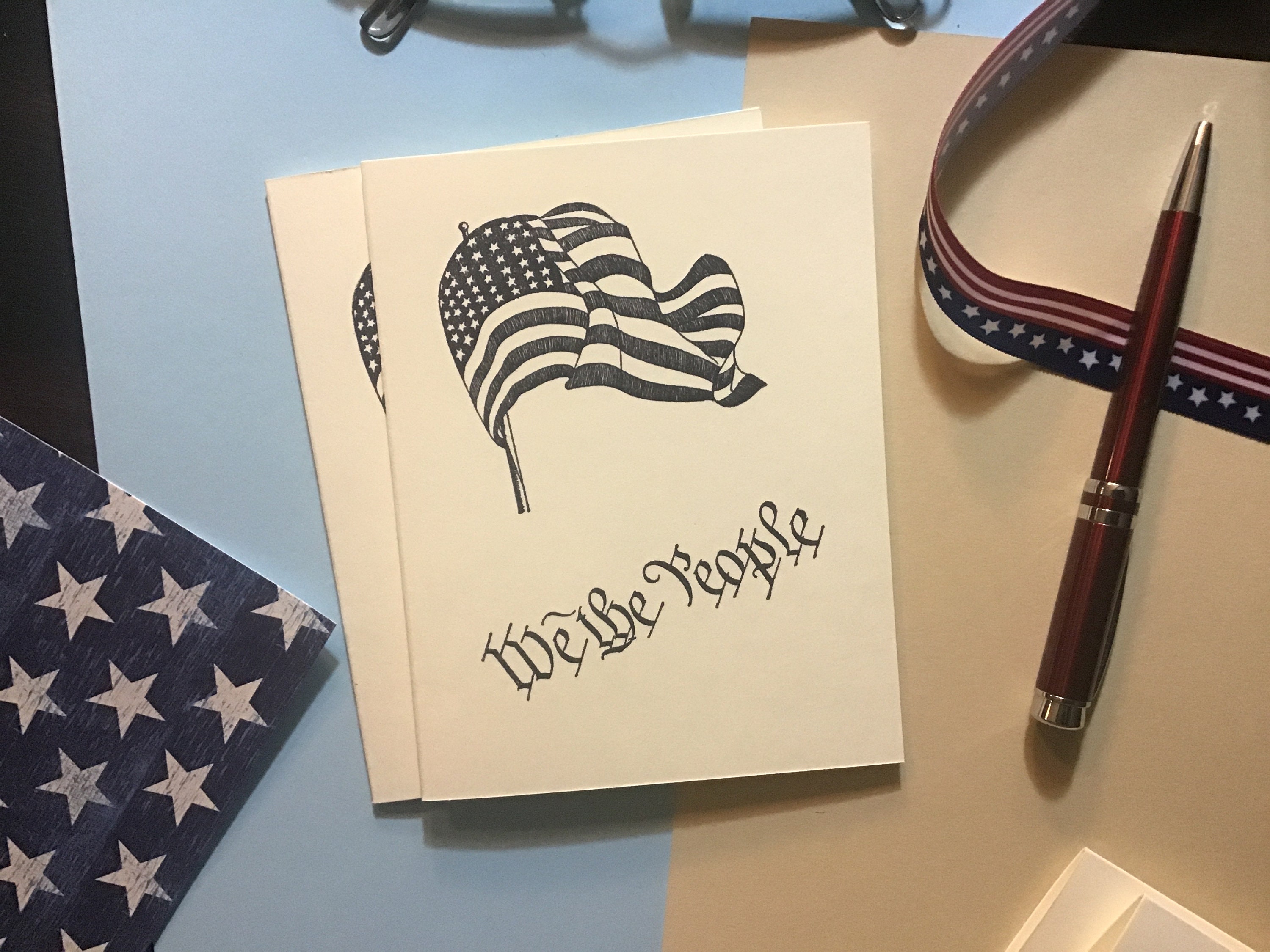 U.S. Constitution & American Flag Cards, Envelopes, America, Patriotic ...