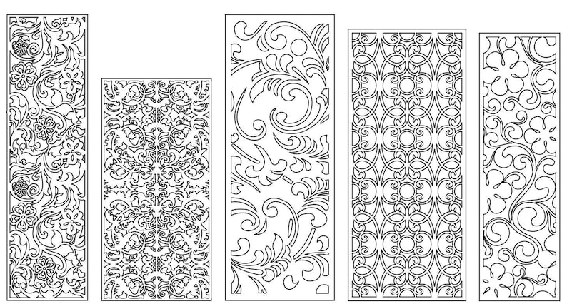 21 Floral Panels Collection - Designs for Laser, CNC, Cricut - Ai Cdr ...