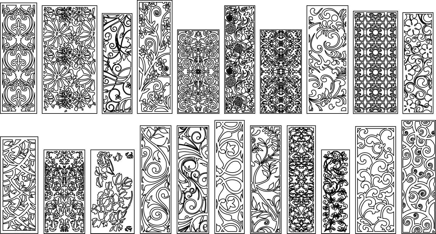 21 Floral Panels Collection - Designs for Laser, CNC, Cricut - Ai Cdr ...
