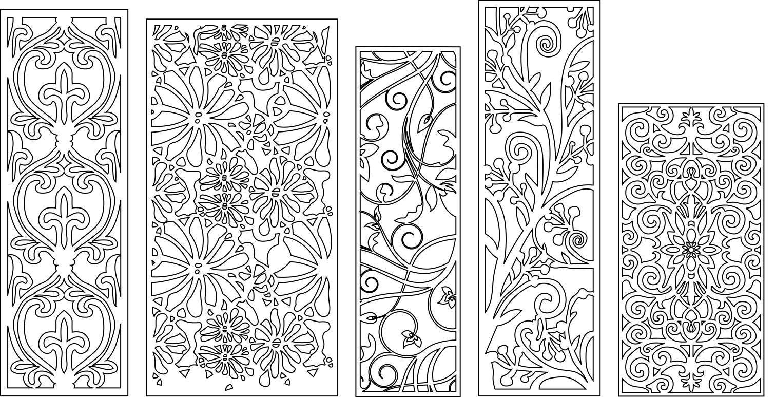 21 Floral Panels Collection - Designs for Laser, CNC, Cricut - Ai Cdr ...