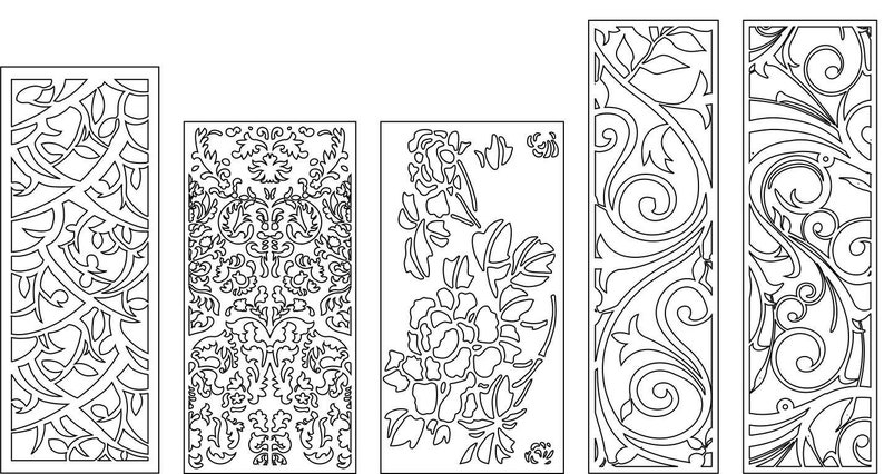 21 Floral Panels Collection - Designs for Laser, CNC, Cricut - Ai Cdr ...