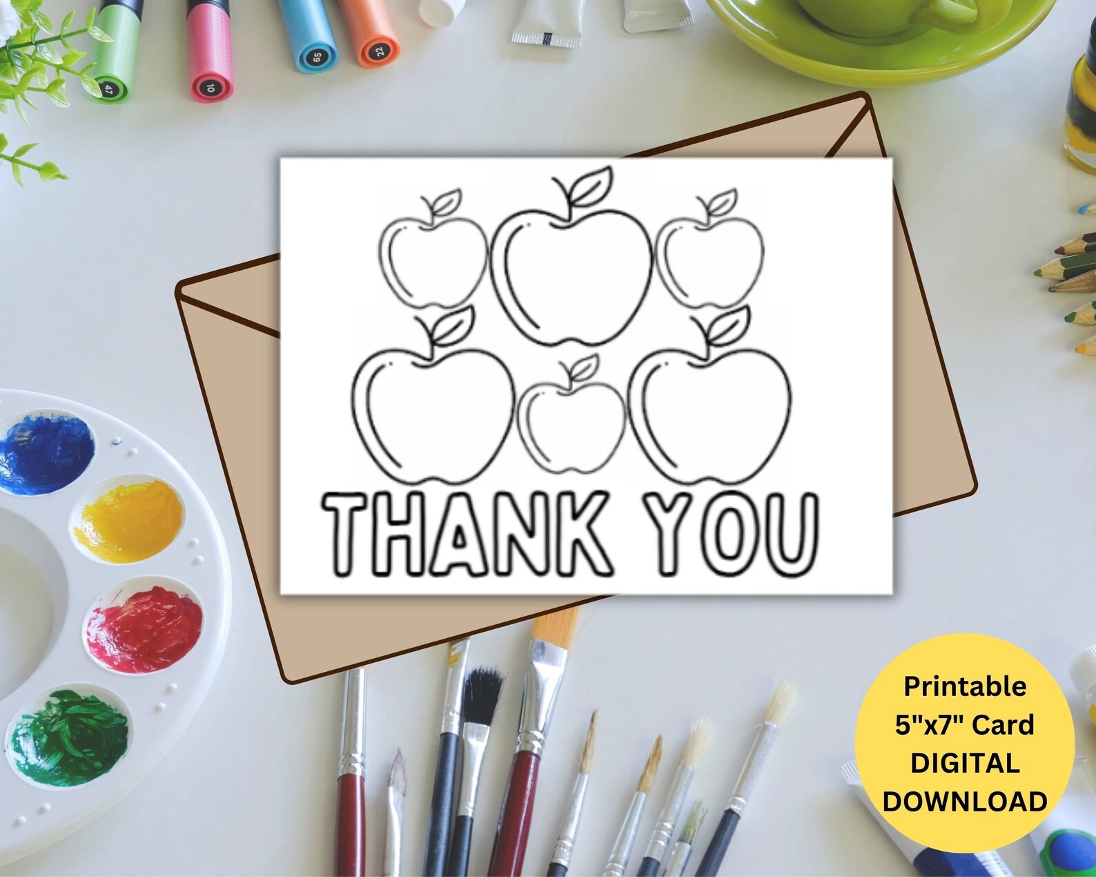 Printable Thank You Card Bundle, Color-by You Teacher Theme - Etsy
