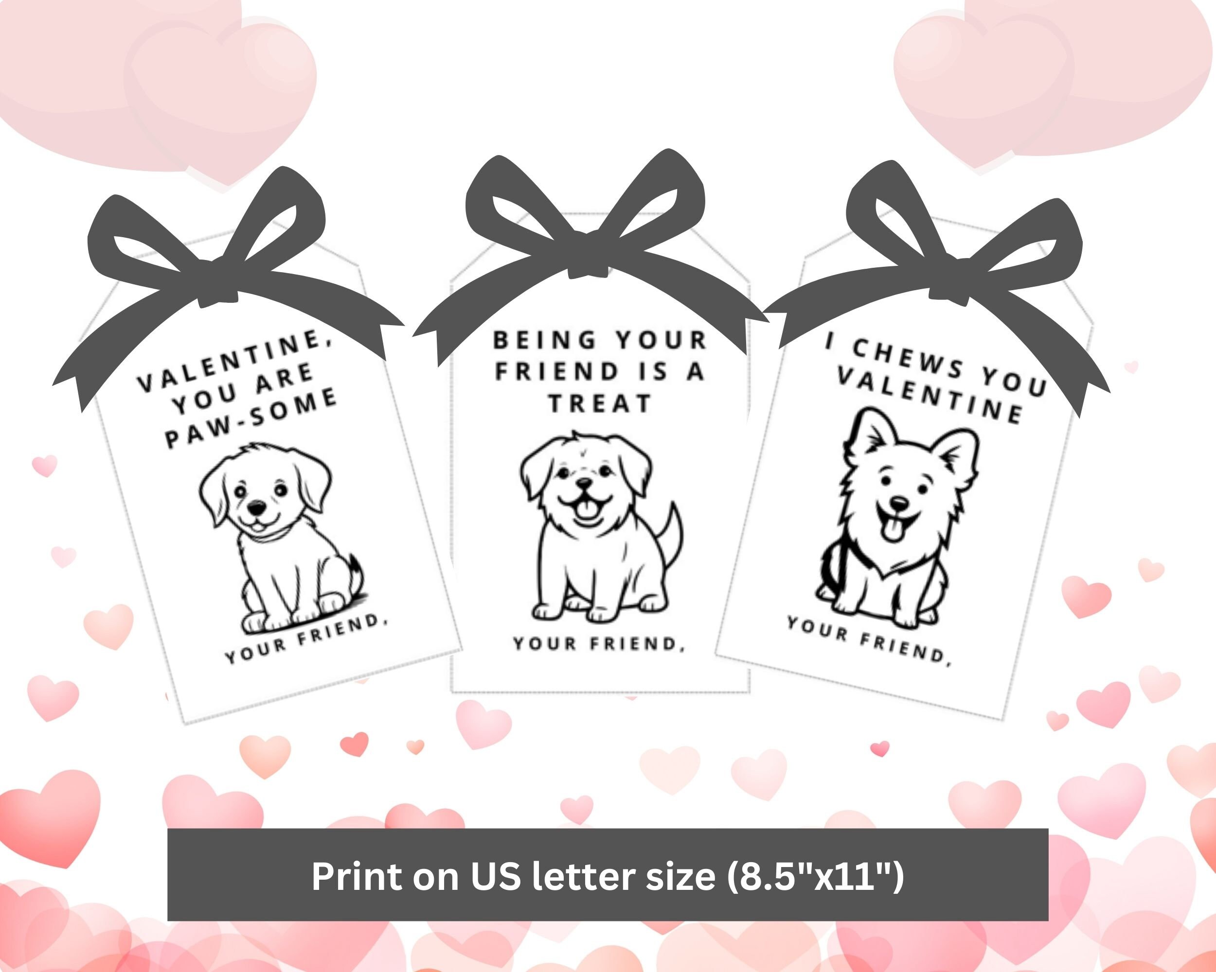 Printable Puppy Valentine, Color-by-you - Etsy
