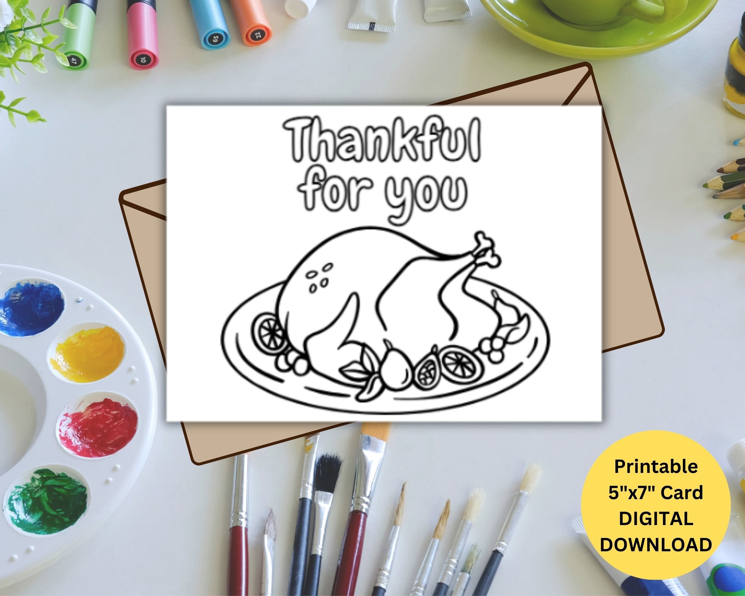 Printable Thank You Card Bundle, Color-by You Autumn Theme - Etsy