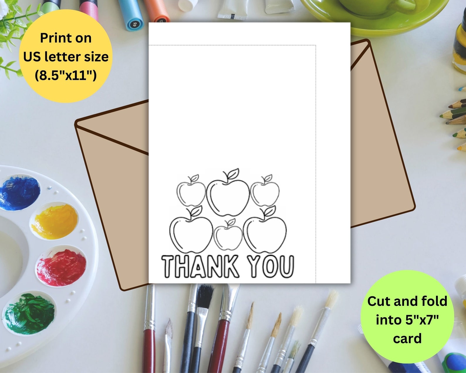 Printable Thank You Card Bundle, Color-by You Teacher Theme - Etsy