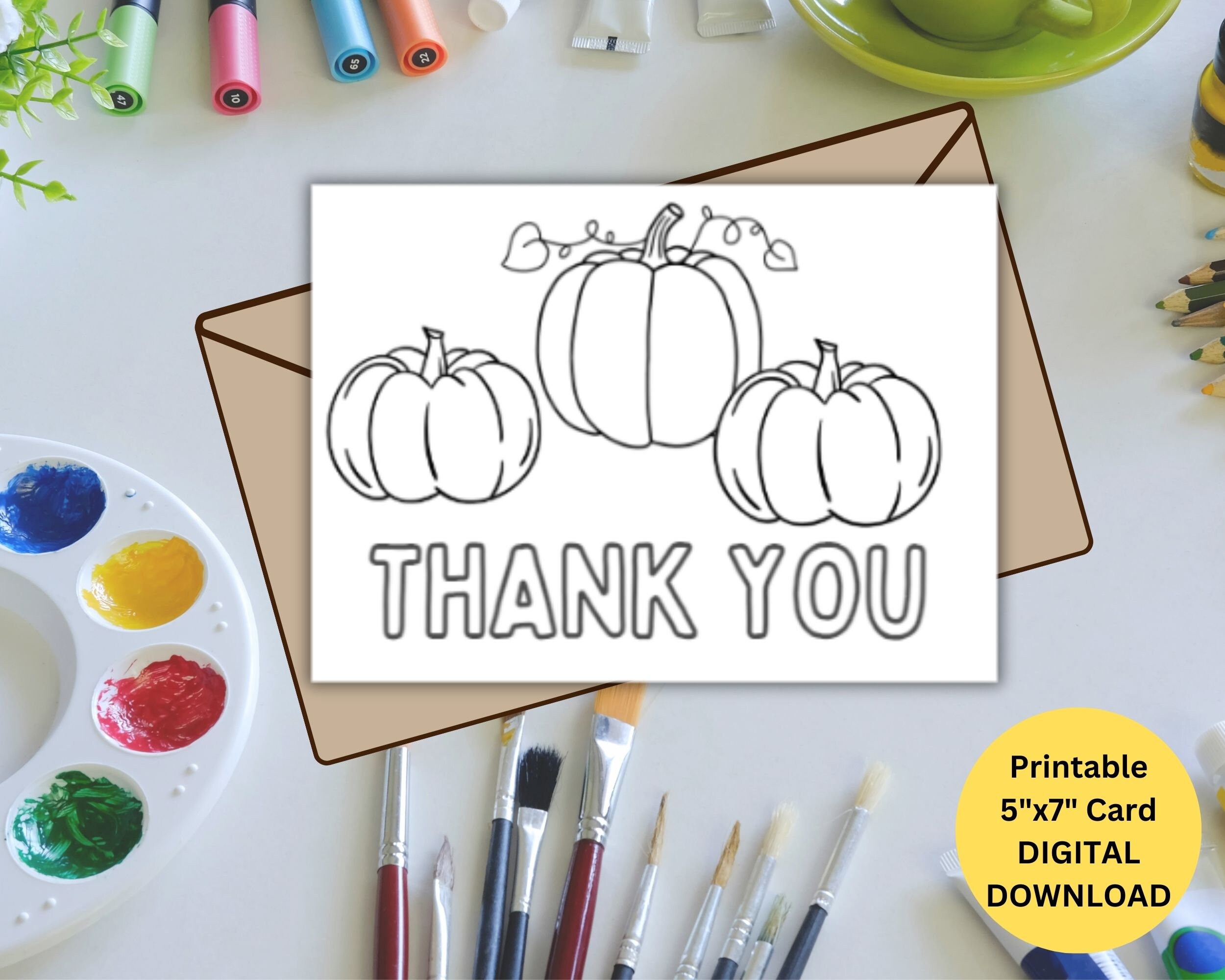 Printable Thank You Card Bundle, Color-by You Autumn Theme - Etsy