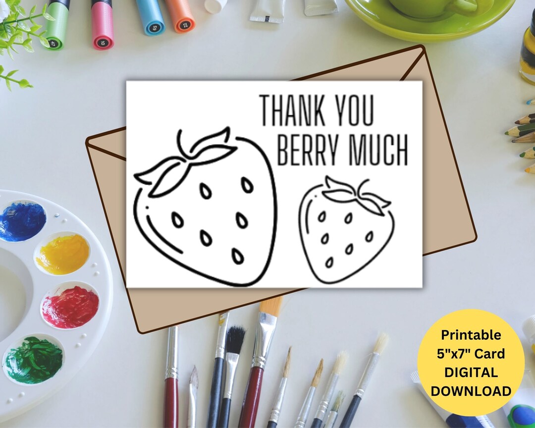 Printable Thank You Card Bundle, Color-by You Food Theme - Etsy