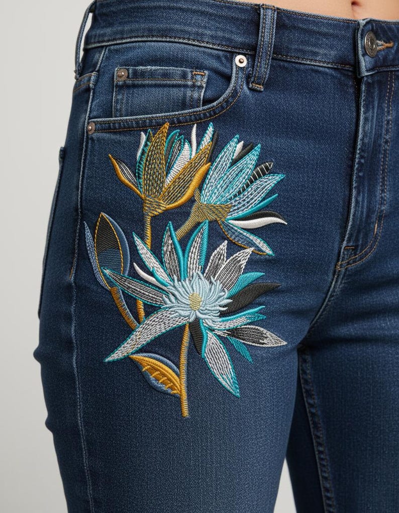 Floral Machine Embroidery Design | Lotus Flower Pattern In- 5 Sizes ...