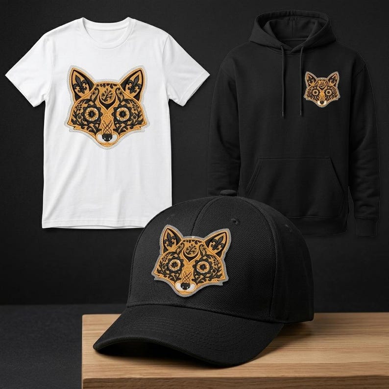 Floral Fox Sugar Skull Cat Embroidery Designs | Animal Bundle (instant ...