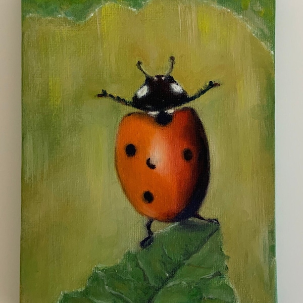 Ladybug Painting - Etsy