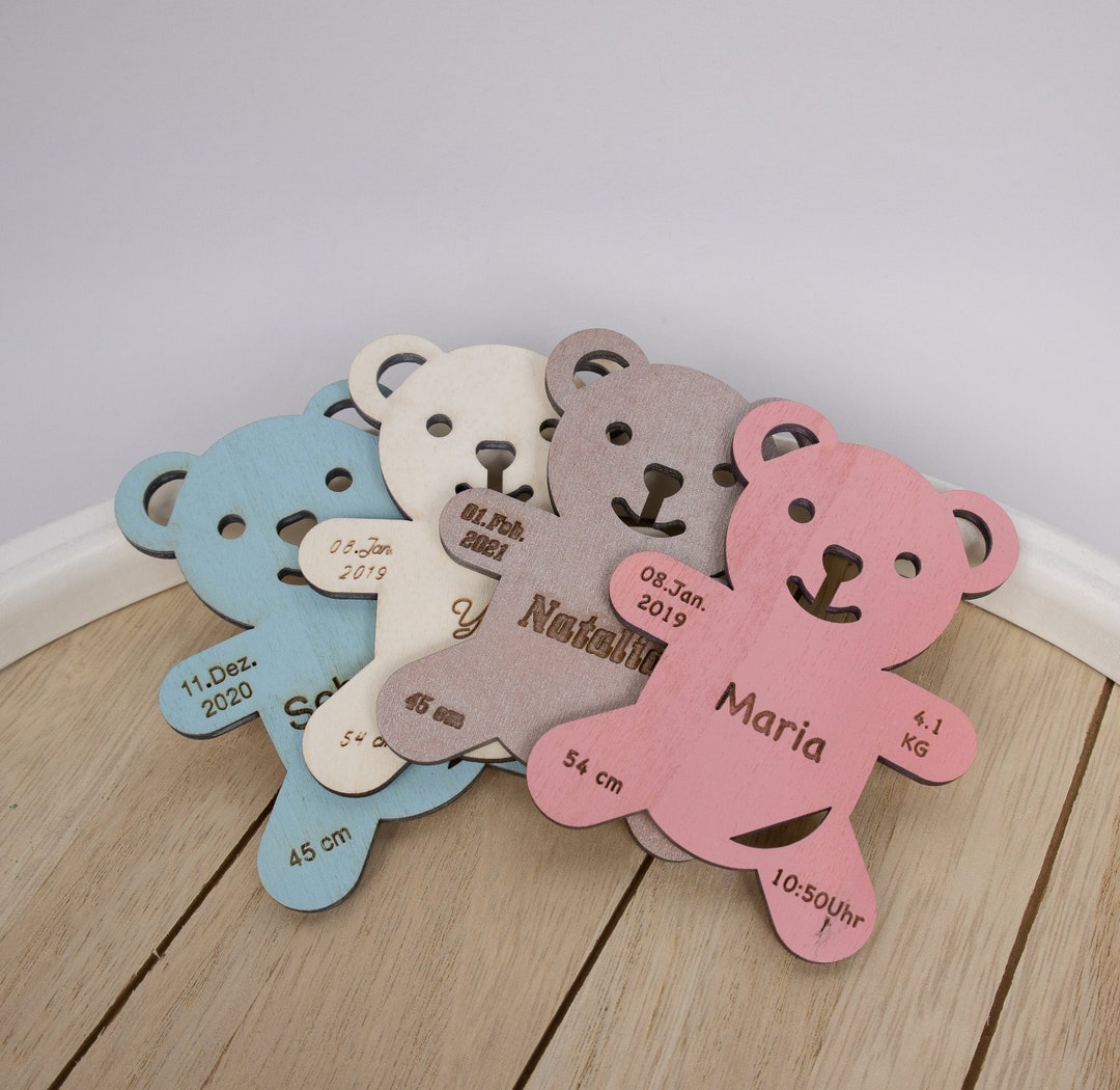 Personalized Teddy Bear Magnet Gift for Birth Gift - Etsy